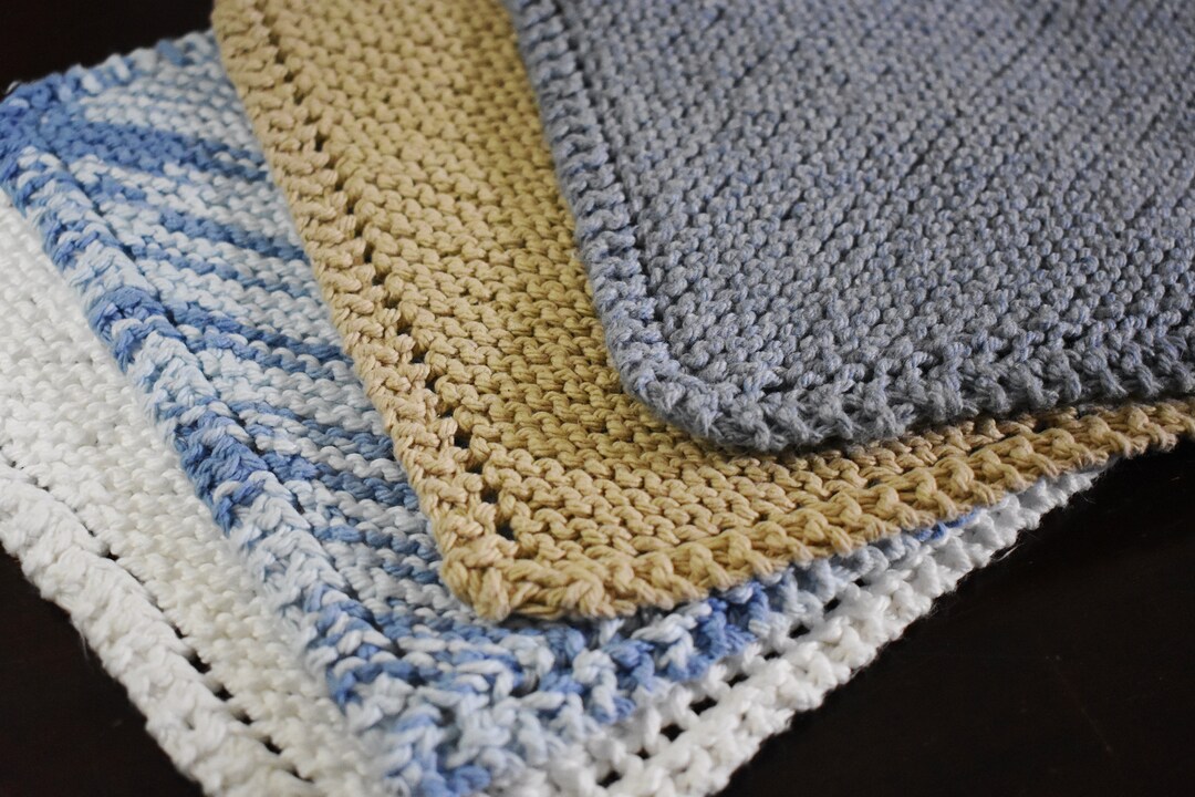 Knit Cotton Multi-use Cloth Set | 100% Cotton, Hand Knit | Set of 4 ...
