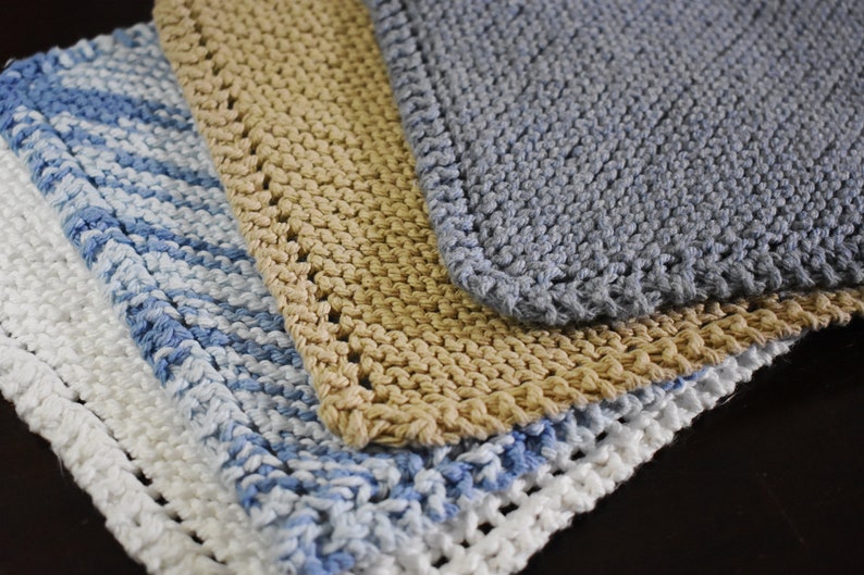 Knit Cotton Multi-use Cloth Set | 100% Cotton, Hand Knit | Set of 4 ...