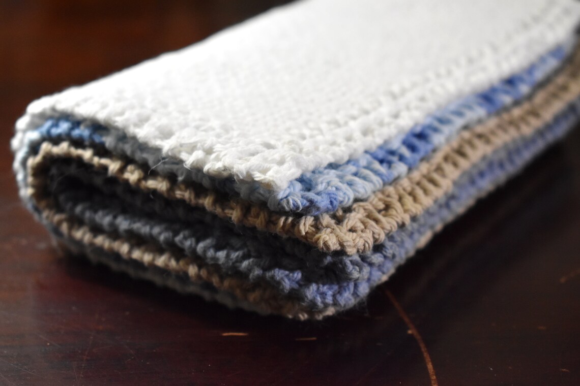 Knit Cotton Multi-use Cloth Set 100% Cotton Hand Knit Set - Etsy