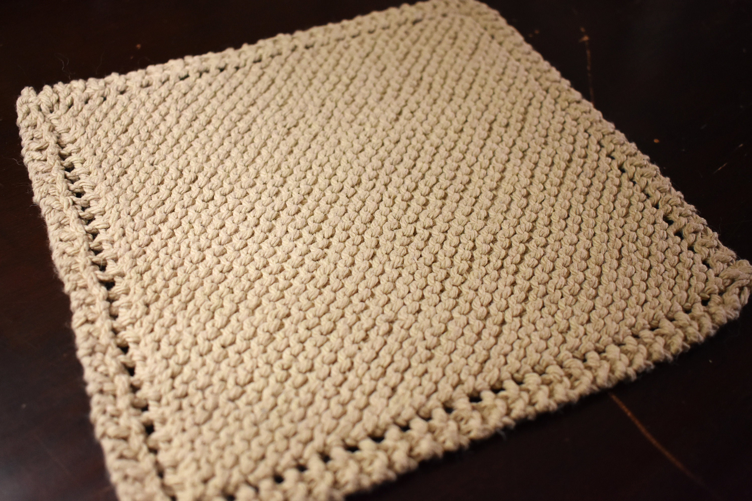 Knit Cotton Multi-use Cloth Set 100% Cotton, Hand Knit Set of 4 Face or ...