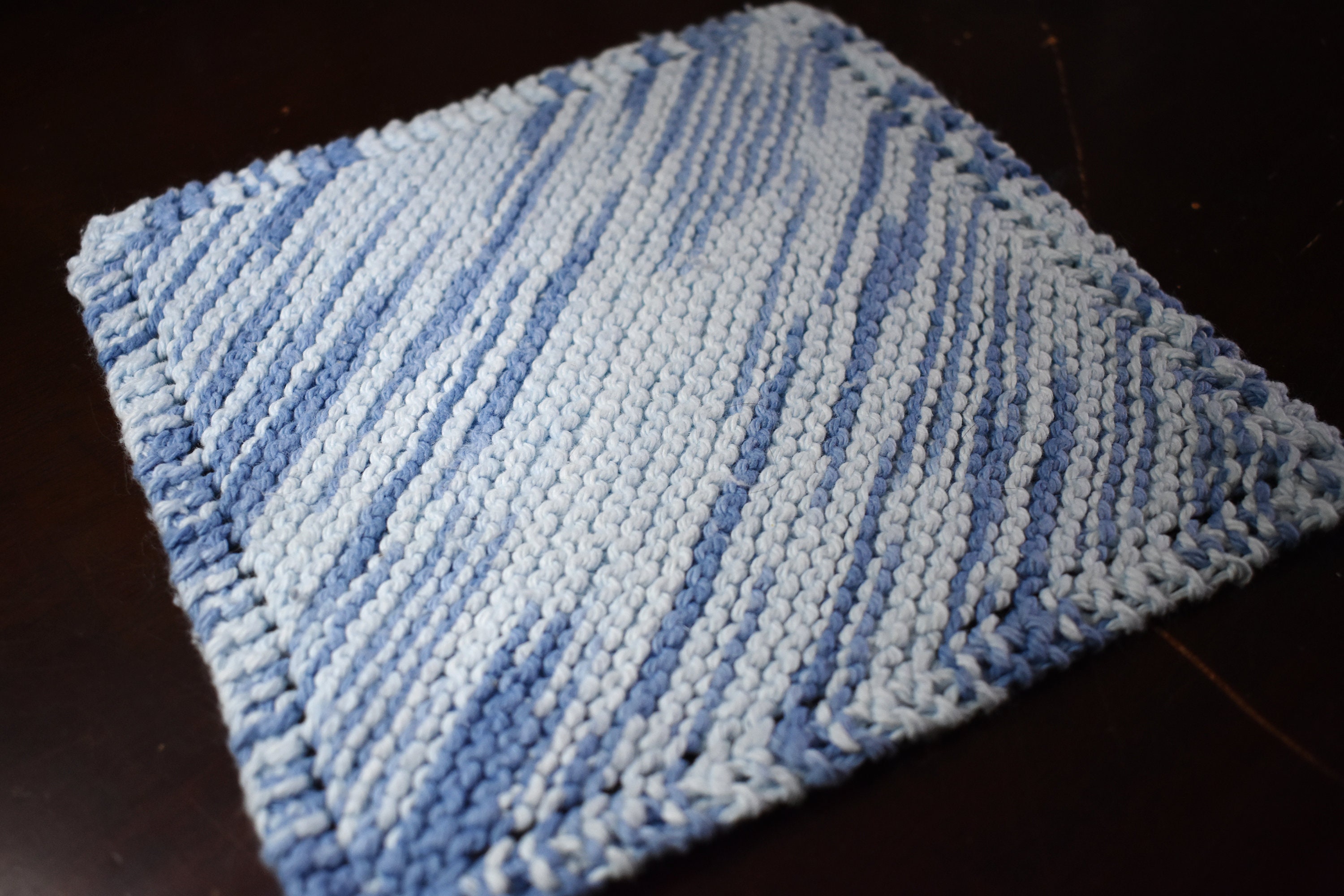 Knit Cotton Multi-use Cloth Set 100% Cotton, Hand Knit Set of 4 Face or ...