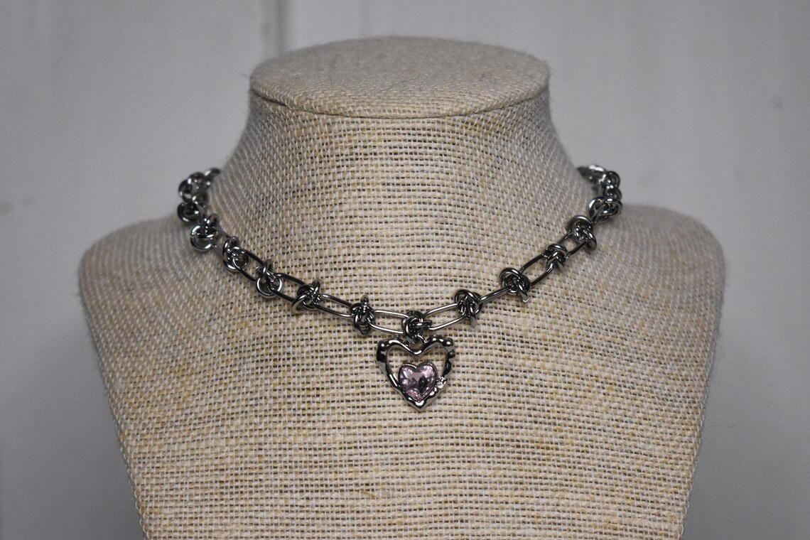 Entangled Choker Necklace - Handmade Jewelry - Stainless Steel, Silver ...