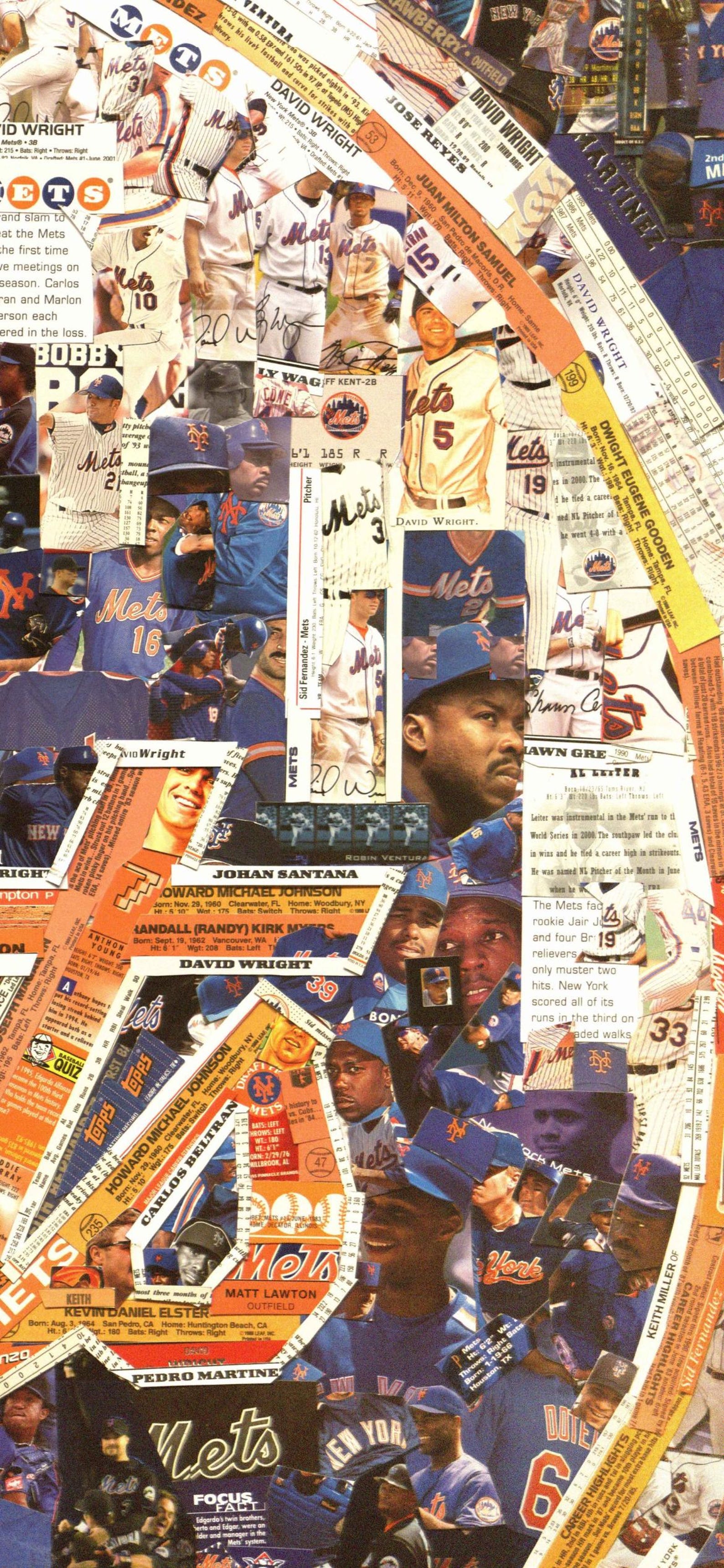New York METS Mosaic Collage Poster - Wall Art Made With Real SPORTS ...