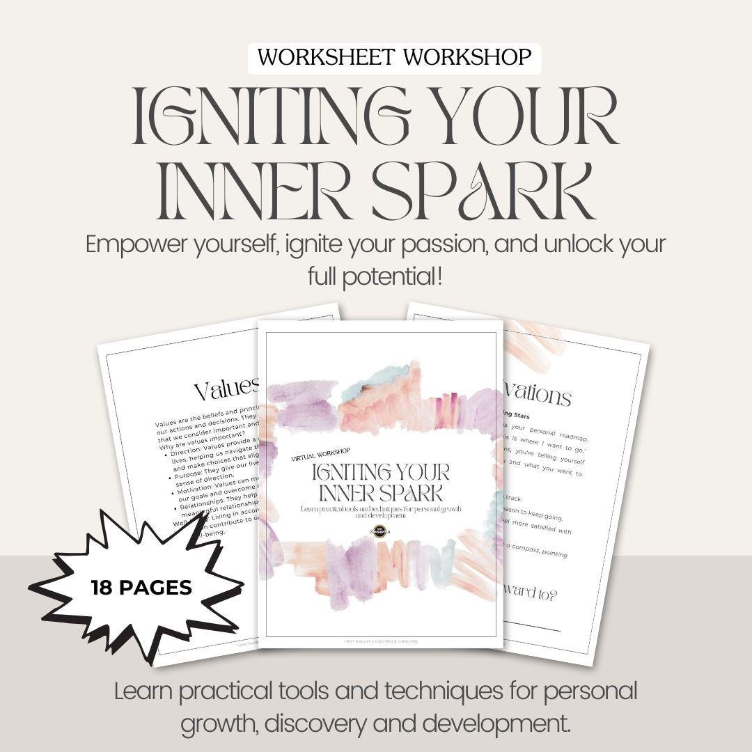Igniting Your Inner Spark Editable and Download Workshop Packet for ...