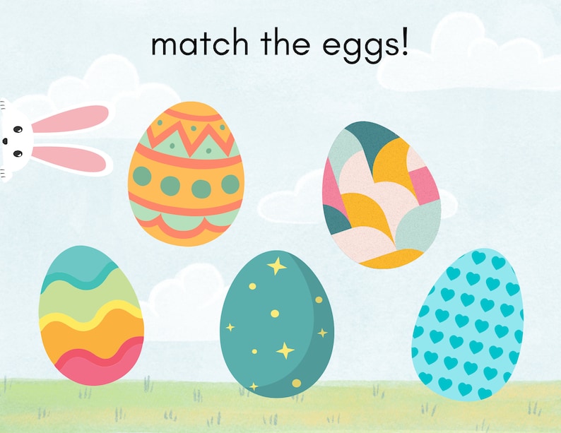 Easter Egg Matching Printable Activity Sheet for Toddlers, Busy Book ...