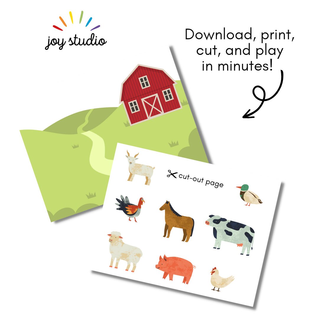 Farm Animals Printable Activity Sheet for Toddlers, Busy Book ...