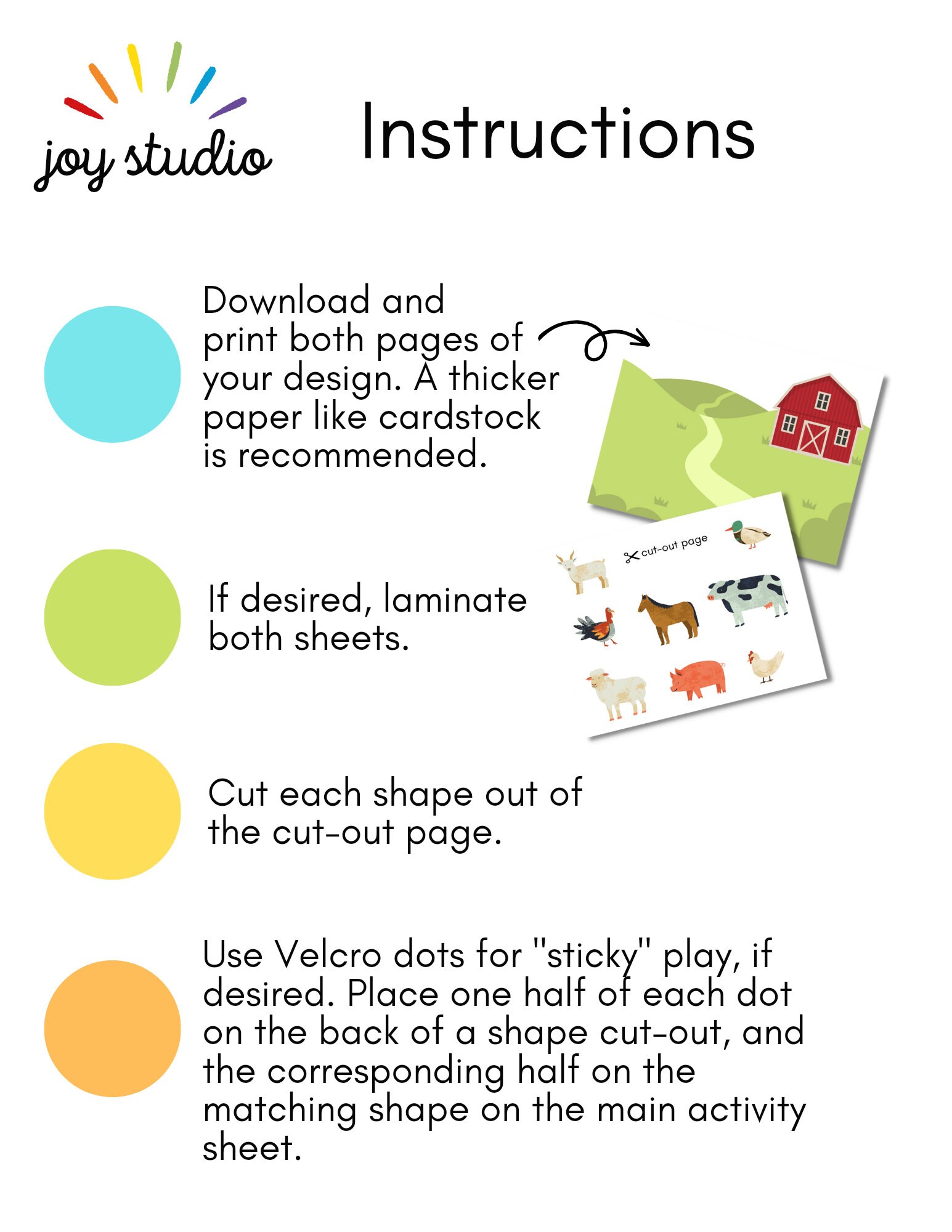 Farm Animals Printable Activity Sheet for Toddlers, Busy Book ...