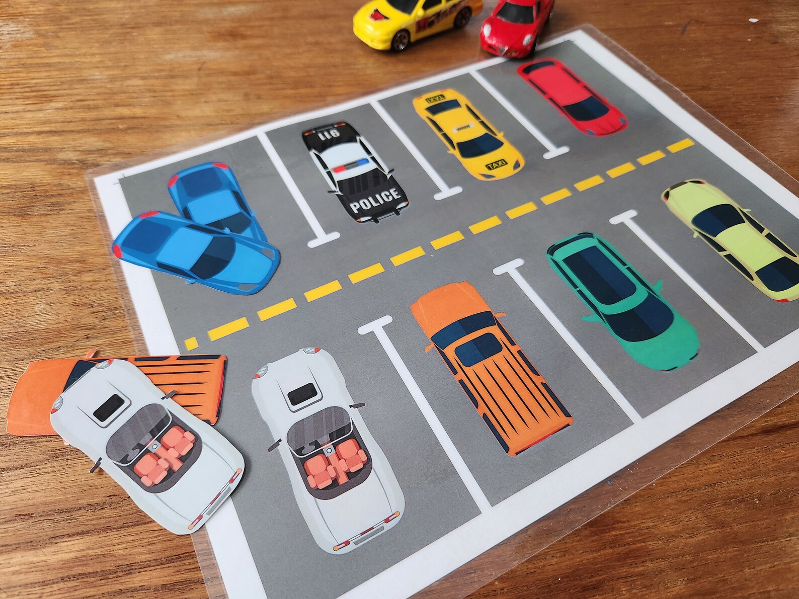 Car Parking Garage Matching Activity for Toddlers, Busy Book Printable ...