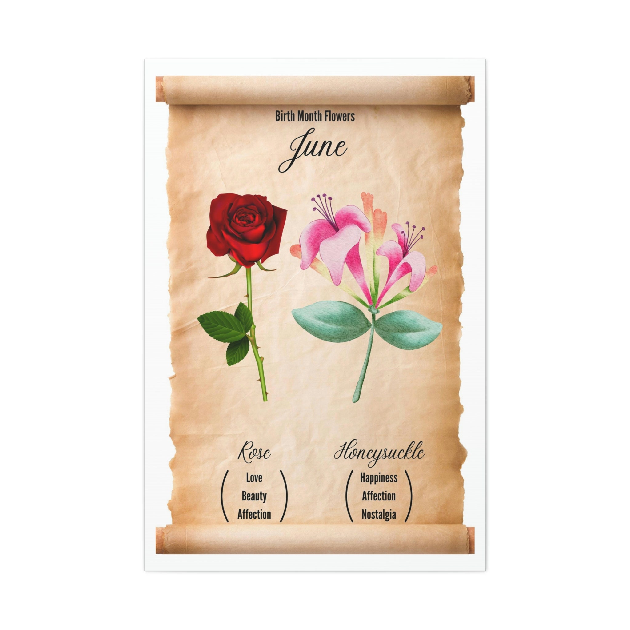 Personalized Birth Flower Print June Birth Month Flower Gift - Etsy