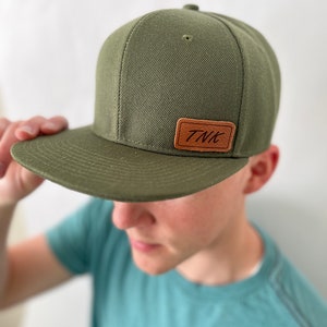 Custom Initial Hat Custom Name Hat Leather Patch Toddler Infant Adult Matching Hats Snapbacks - Etsy