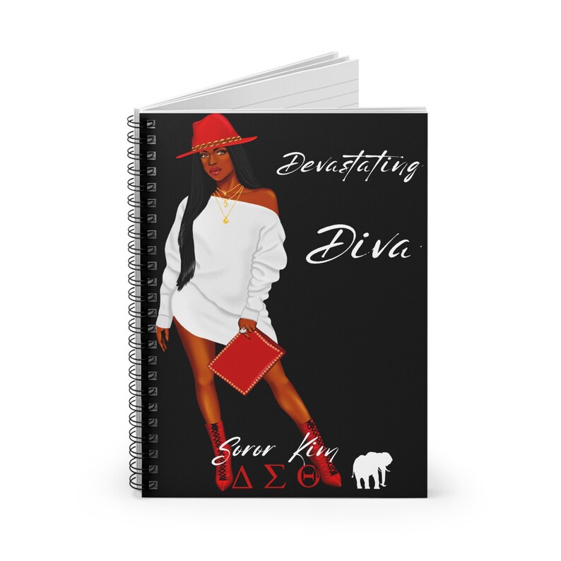 Delta Sigma Theta Spiral Notebook Ruled Line, Probate Gift, Delta ...