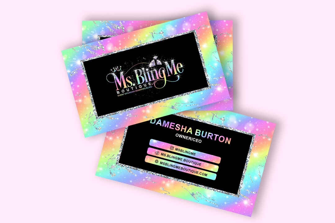 Bling Business Cards, Business Cards, Glitter Sparkle Business Card ...
