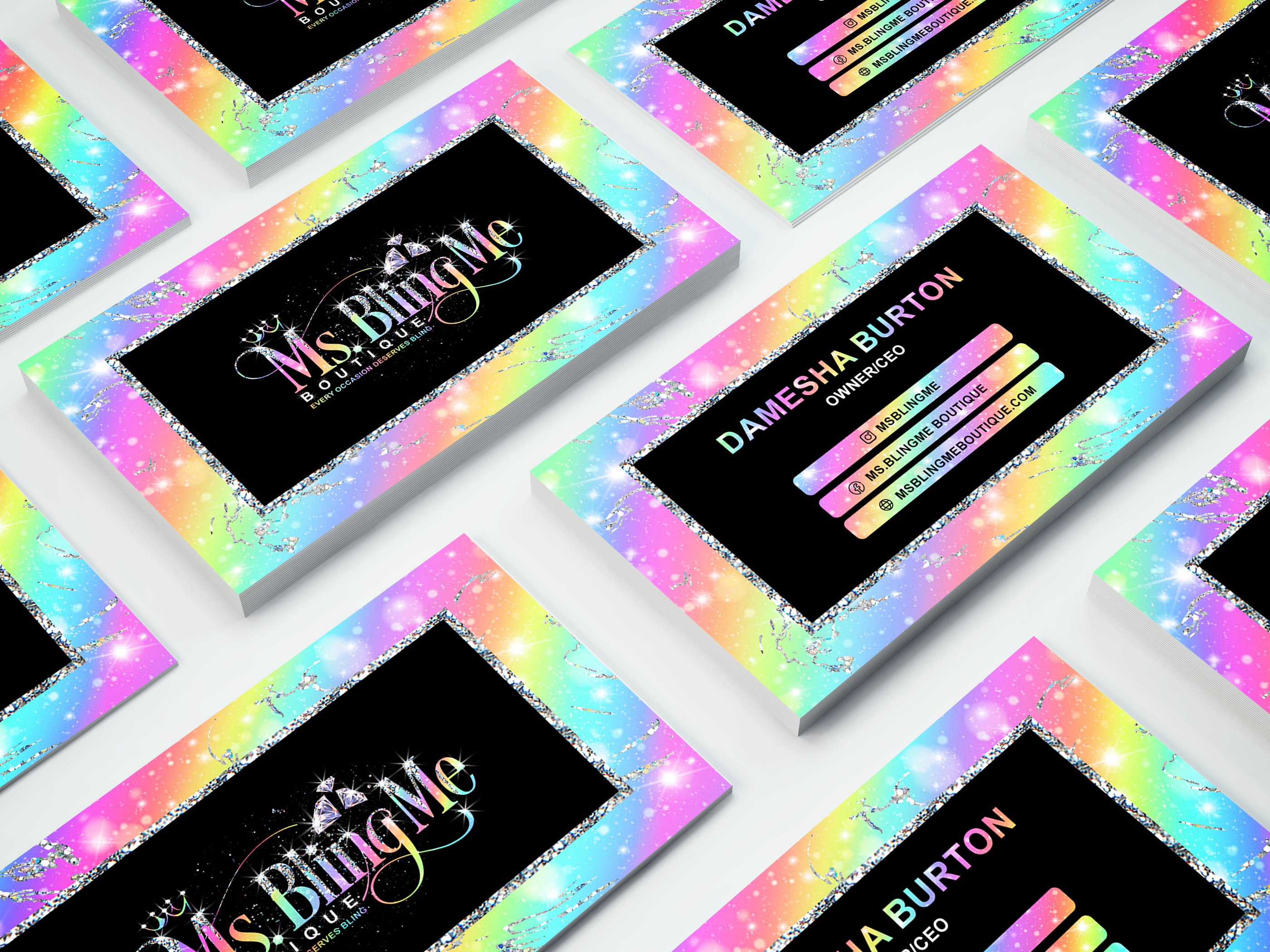 Bling Business Cards, Business Cards, Glitter Sparkle Business Card ...