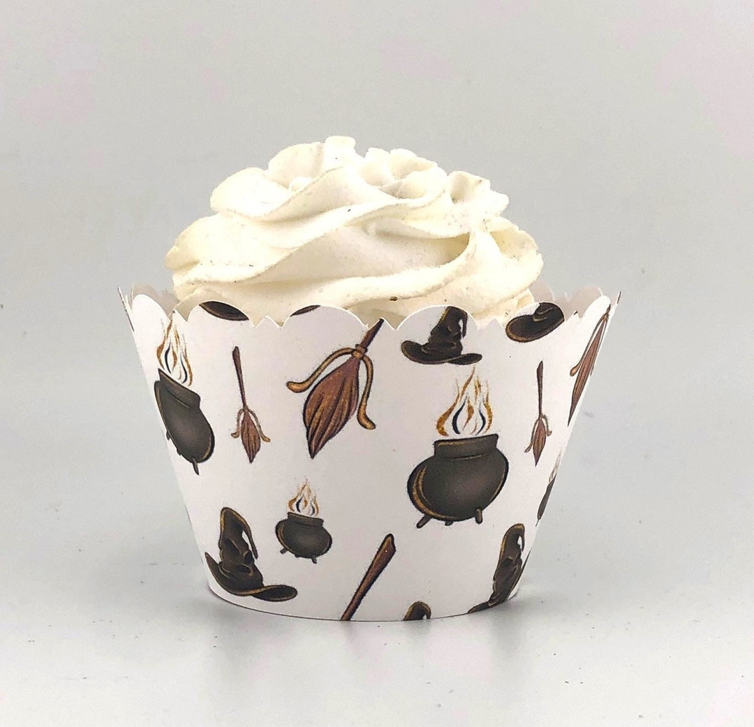 WIZARD Cupcake Wrappers Scalloped Edge Smooth Finish HP Inspired - Etsy