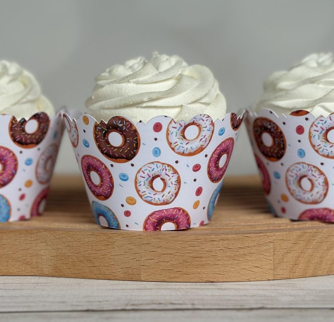 DONUT Grow up / Doughnut / Two Sweet / Cupcake Wrappers Scalloped Edge ...