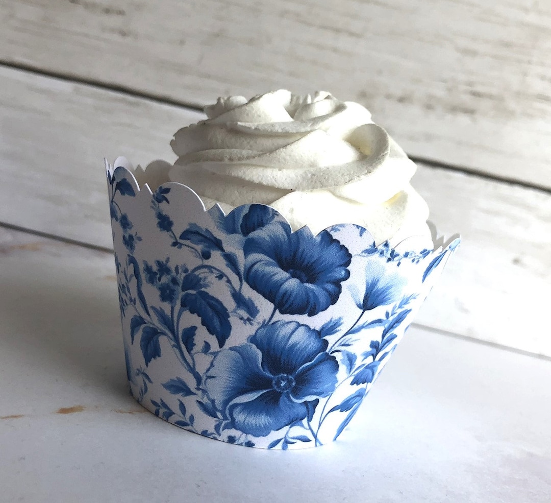 CHINOISERIE Blue White Floral China Blue Willow Wrappers, Bridal Shower ...