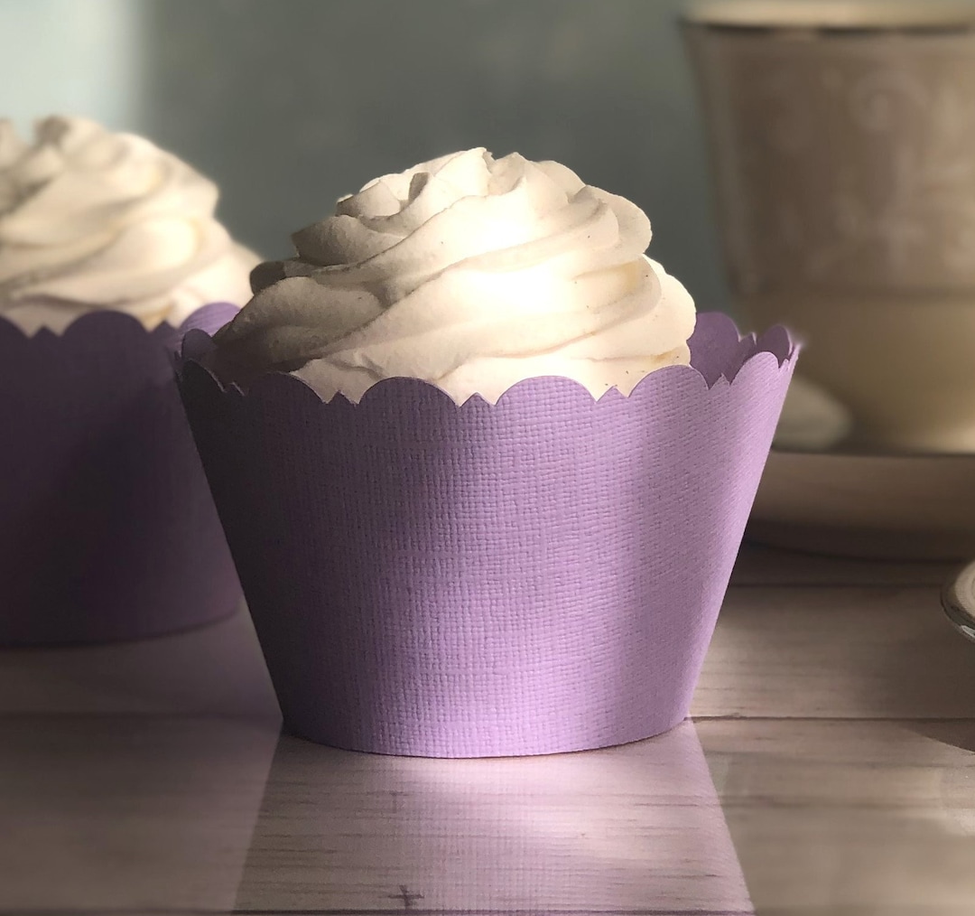HEATHER PURPLE Cupcake Wrappers Scalloped Edge Fall Wedding Cupcake ...