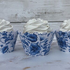 CHINOISERIE Blue White Floral China Blue Willow Wrappers, Bridal Shower ...