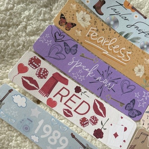 Taylor Swift Inspired Bookmarks, Eras Tour Bookmarks, Lover, Evermore ...