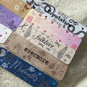 Taylor Swift Inspired Bookmarks, Eras Tour Bookmarks, Lover, Evermore ...