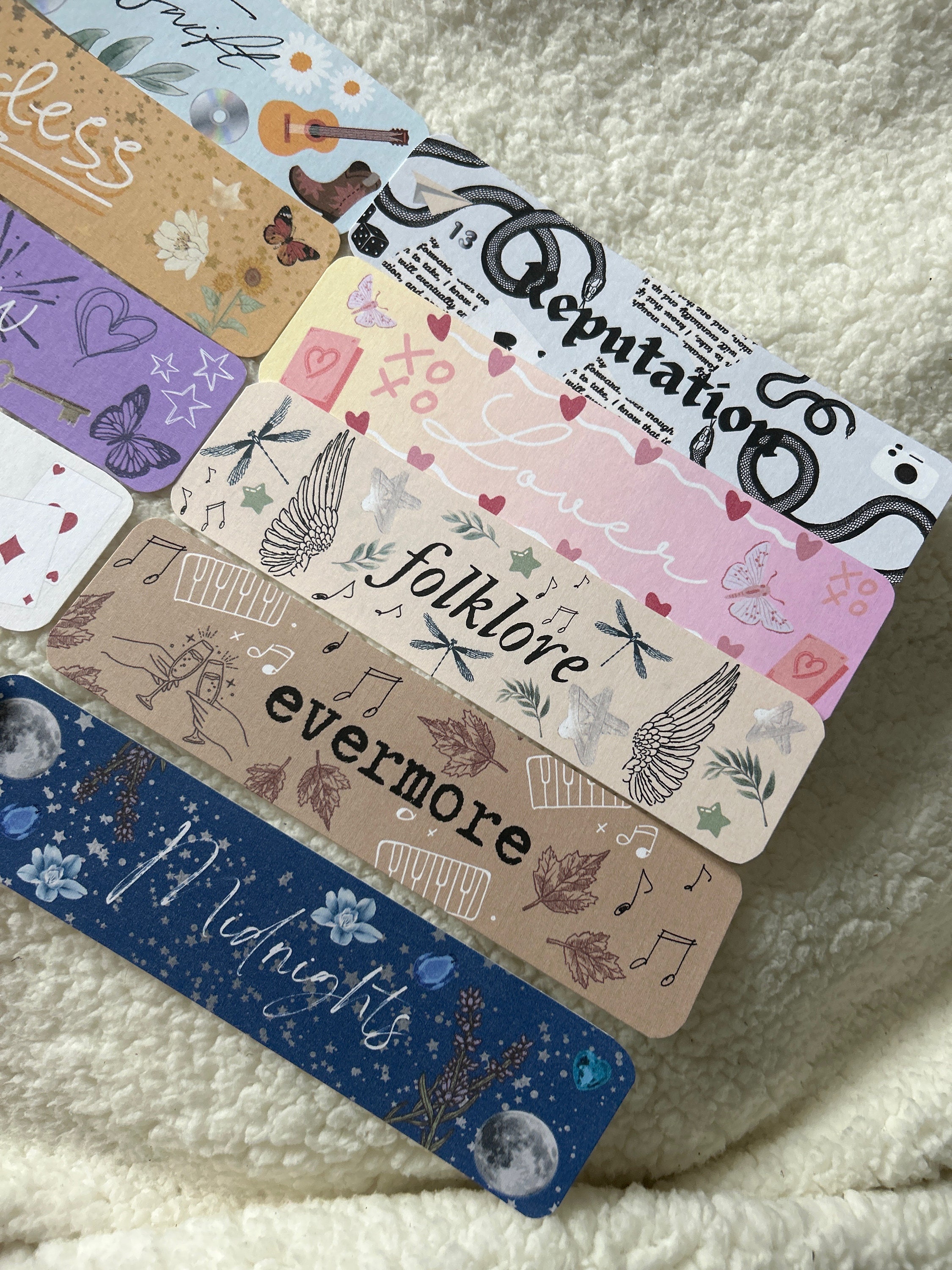 Taylor Swift Inspired Bookmarks, Eras Tour Bookmarks, Lover, Evermore ...