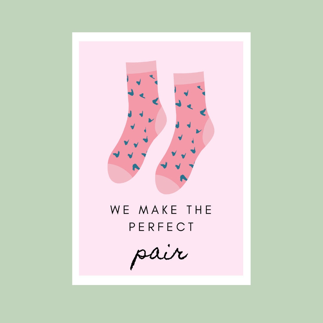 We Are the Perfect Pair Socks Valentines Day Card I Love You Valentines ...