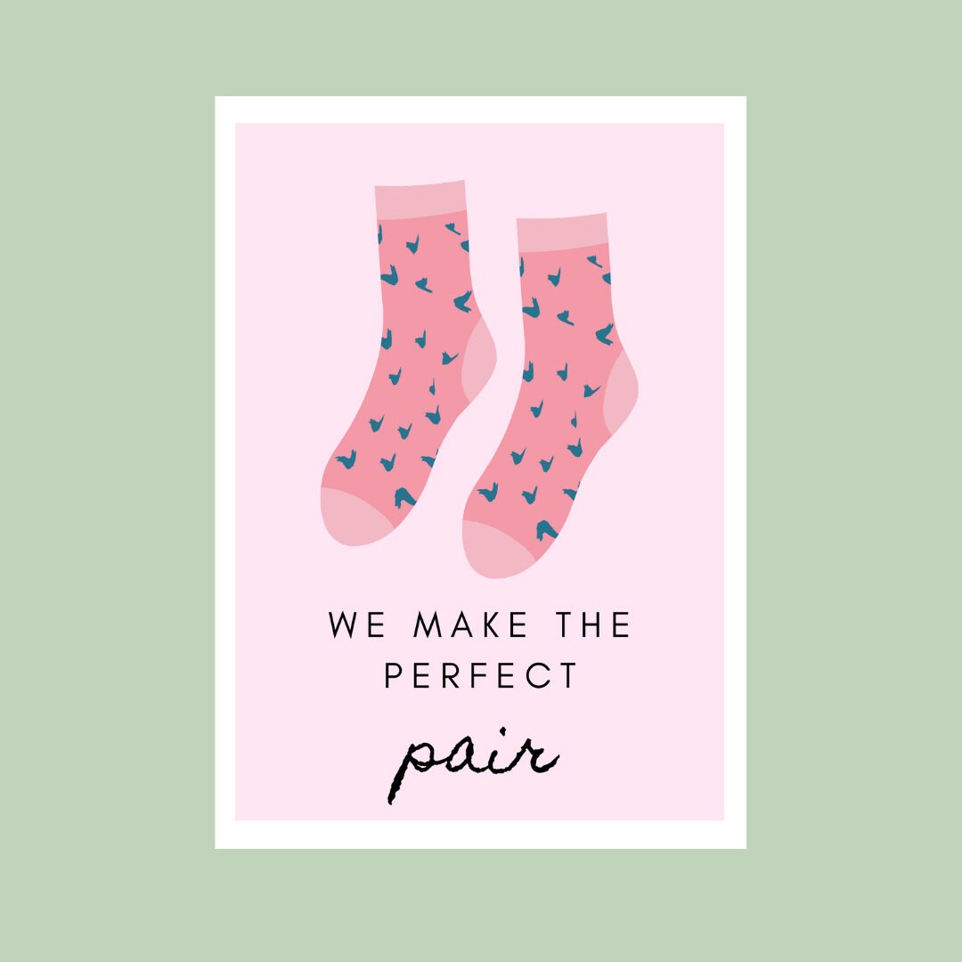 We Are the Perfect Pair Socks Valentine’s Day Card - I Love You ...