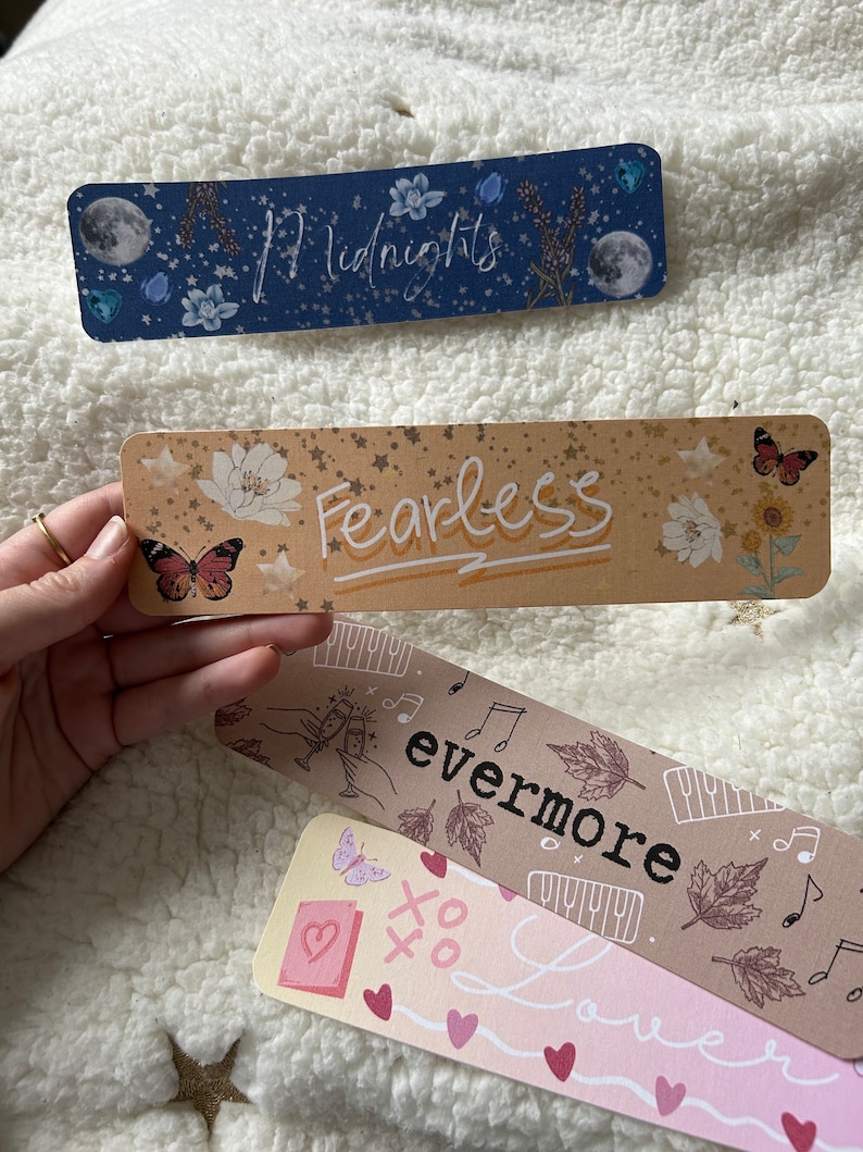 Taylor Swift Inspired Bookmarks, Eras Tour Bookmarks, Lover, Evermore ...
