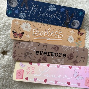 Taylor Swift Inspired Bookmarks, Eras Tour Bookmarks, Lover, Evermore ...