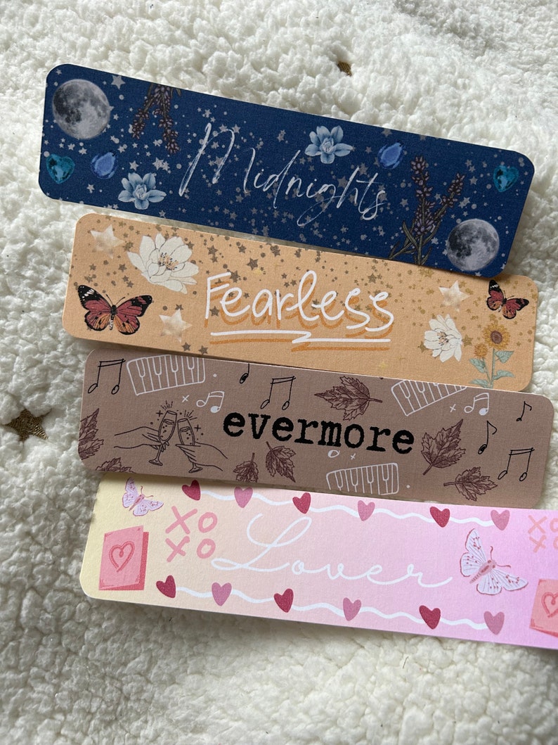 Taylor Swift Inspired Bookmarks, Eras Tour Bookmarks, Lover, Evermore ...