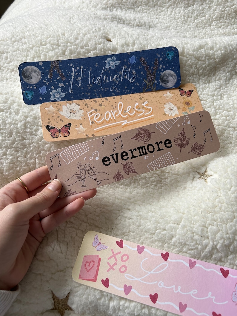 Taylor Swift Inspired Bookmarks, Eras Tour Bookmarks, Lover, Evermore ...