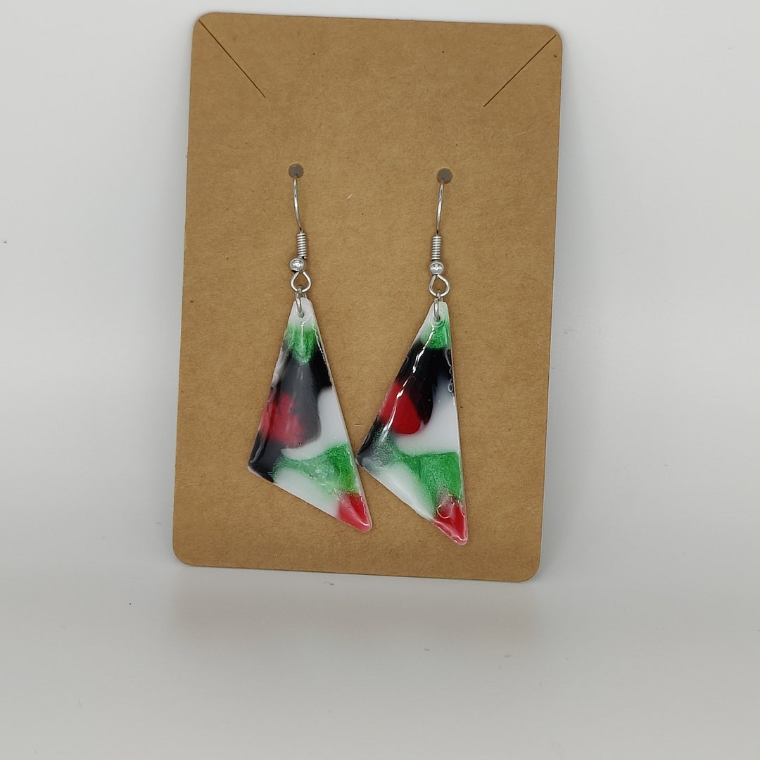 Subtle Support, Palestine Colors Drop Earrings - Etsy