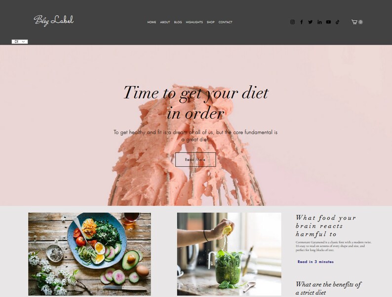 Wix Website Template - Personal Blog Web Design - Website Design ...