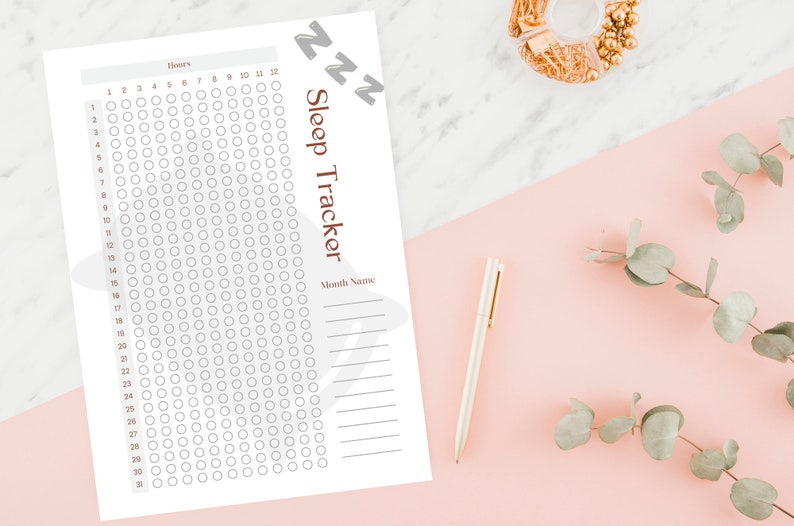 Sleep Tracker Printable, Monthly Sleep Log, Sleep Quality Journal ...