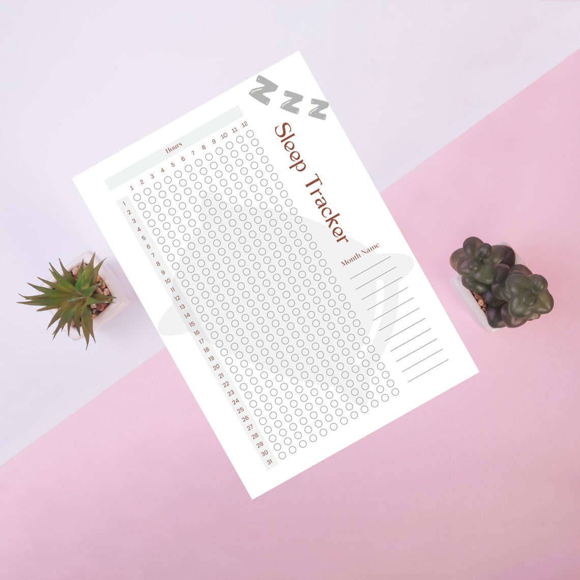 Sleep Tracker Printable, Monthly Sleep Log, Sleep Quality Journal ...