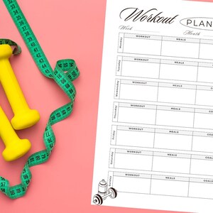 Weekly Fitness Printable Planner, Fitness Journal, Meal Planner, A4, A5 ...