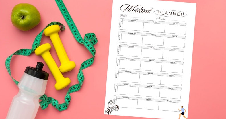 Weekly Fitness Printable Planner, Fitness Journal, Meal Planner, A4, A5 ...