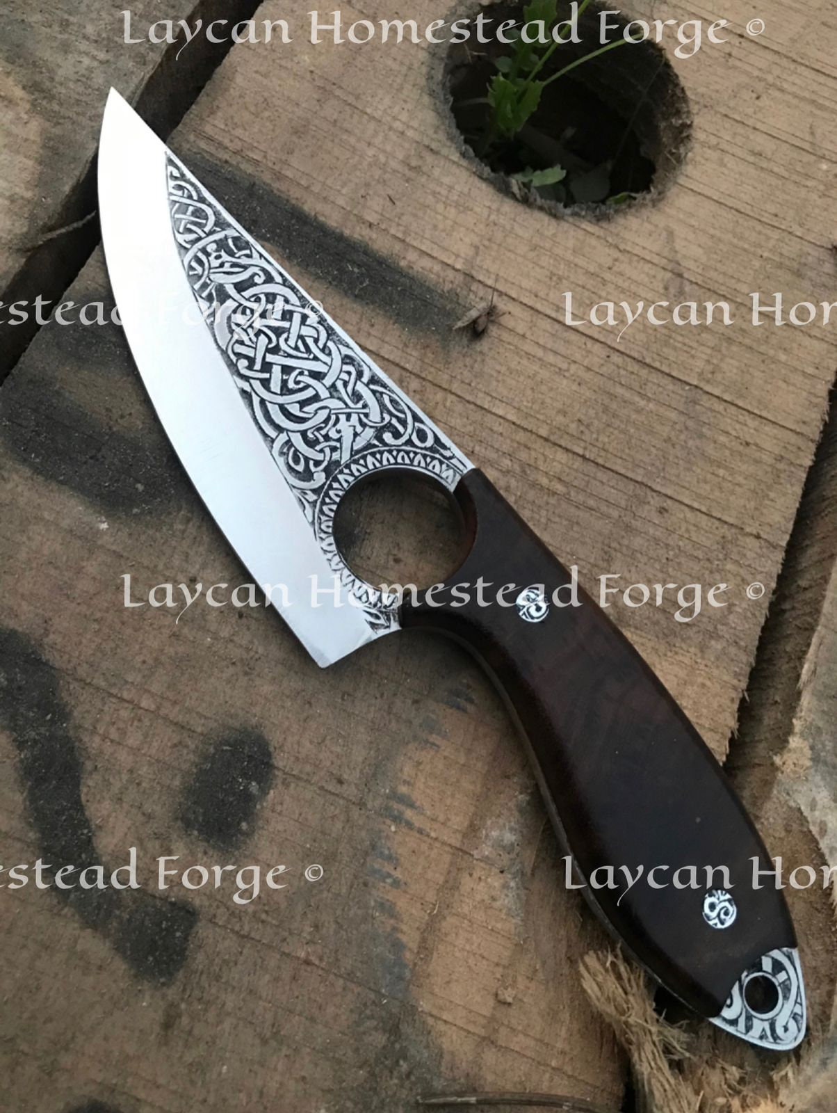 10 Inches Handmade Finger Hole Knife, Western Cowboy Knife, Skinner ...