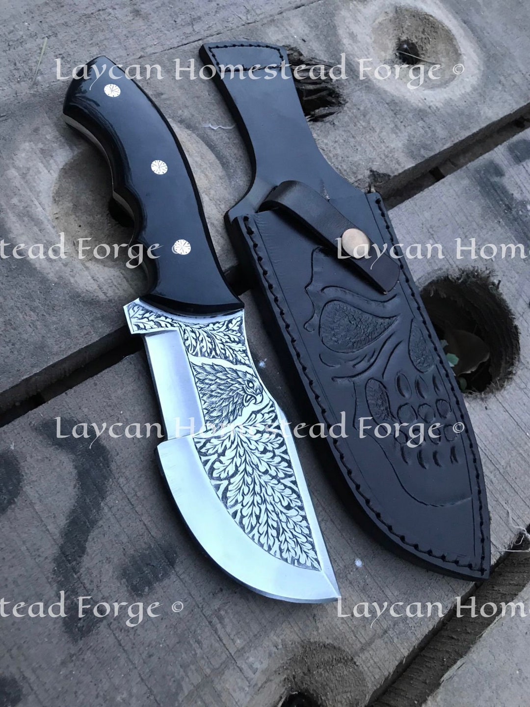 D2 Steel Handmade Hand Engraved Tracker Knife, Hunting Knife, Gift for ...