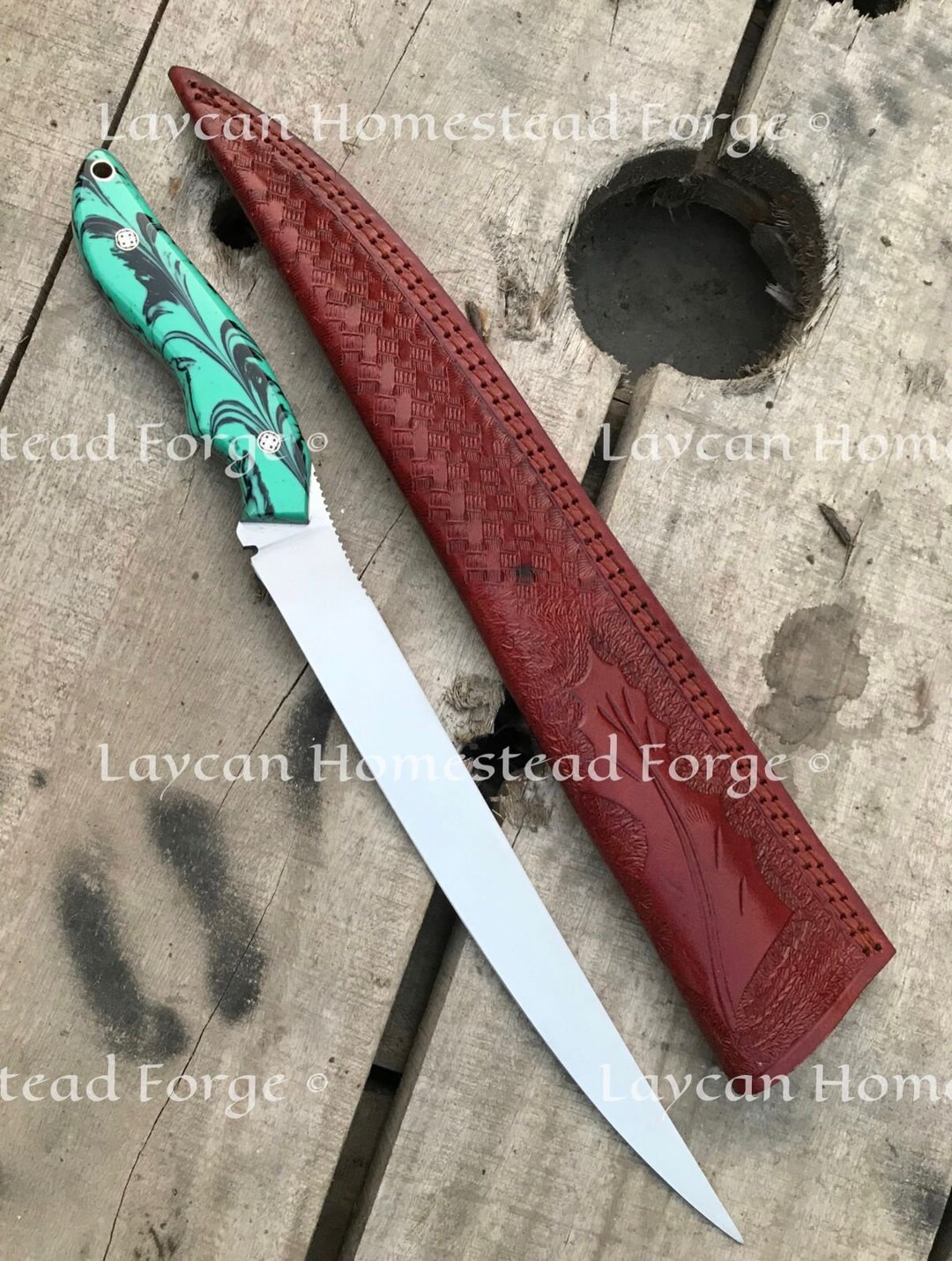 J2 Steel Handmade Fillet Knife 14" Inches Overall, Fishing Knife, Chef ...