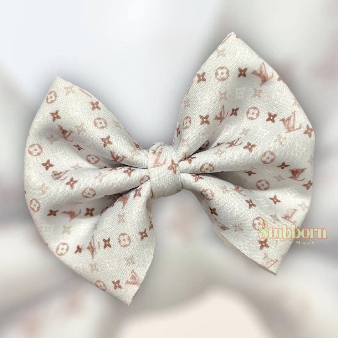 Boujee Neutral Logo Scuba Neoprene Childrens Bow Hair Bow Hair ...