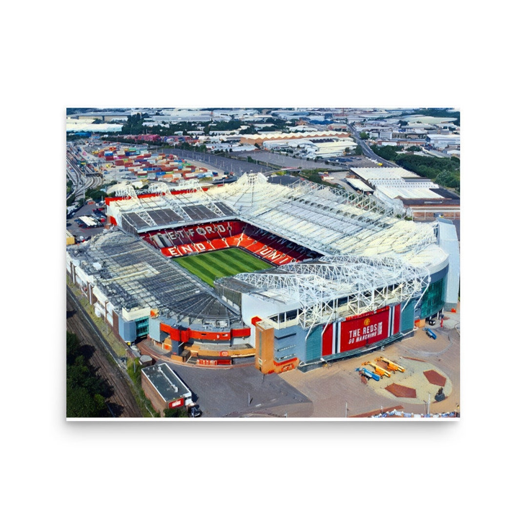 Old Trafford Print - Manchester United Poster, Old Trafford Wall Art ...
