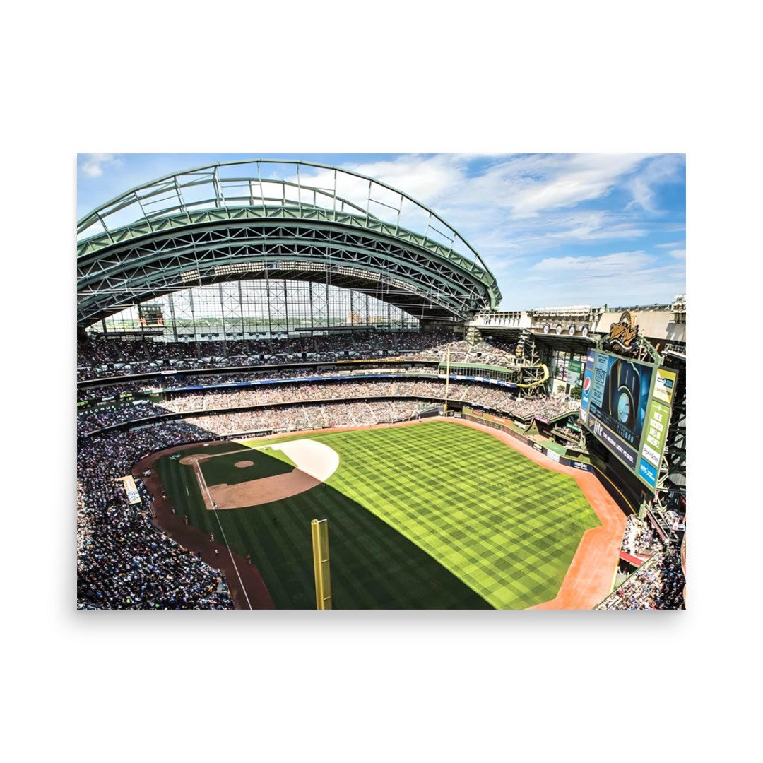 Milwaukee Brewers, Miller Park Stadium, Ballpark, Baseball Wall Art ...
