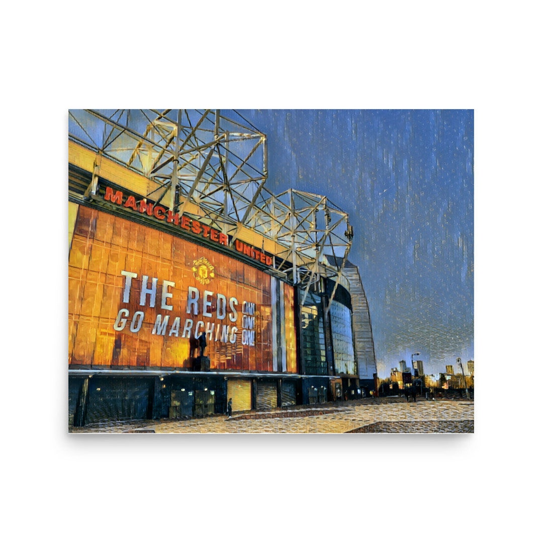 Old Trafford Print - Manchester United Poster, Old Trafford Wall Art ...
