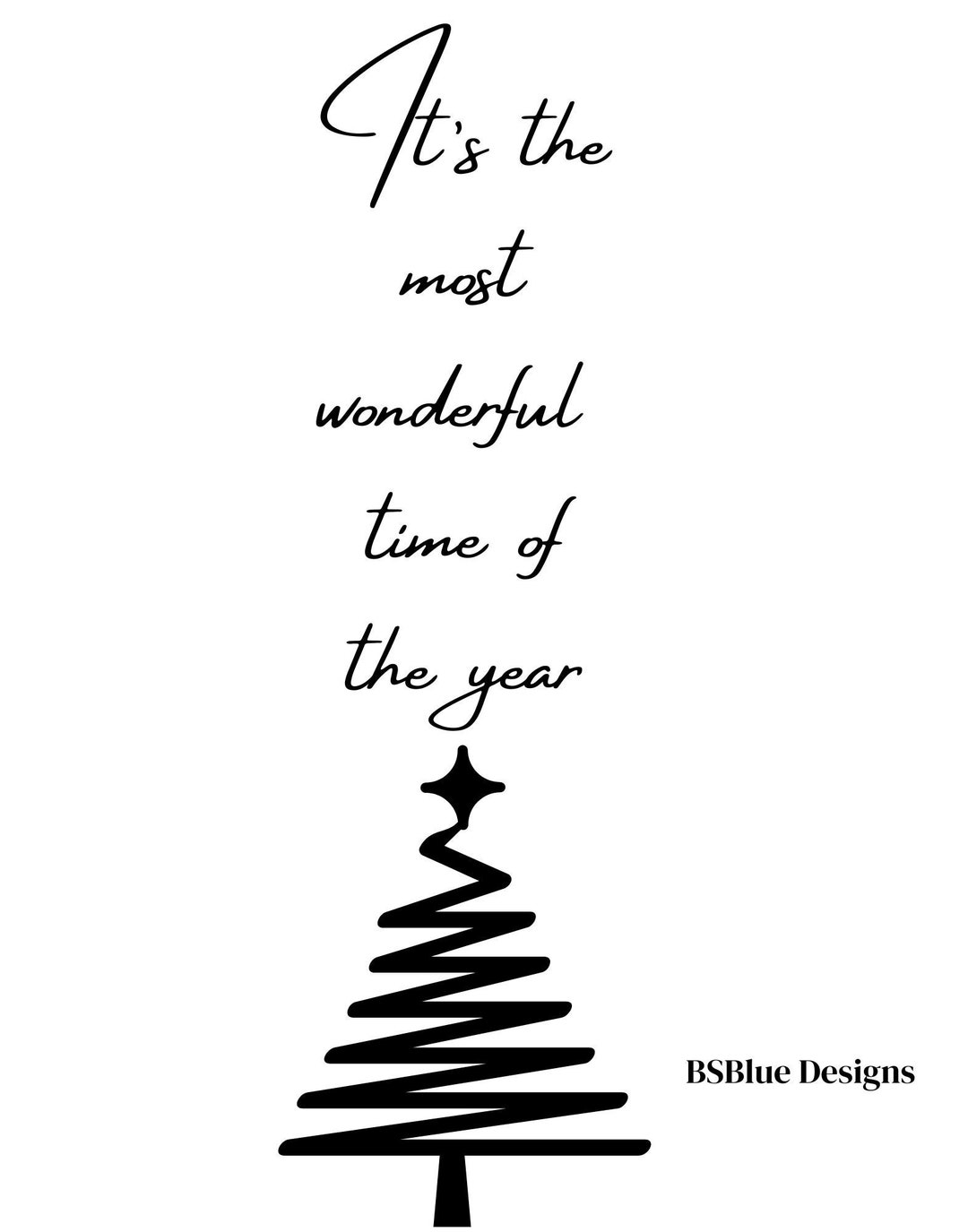 Its The Most Wonderful Time Of Year Printable In Black Etsy