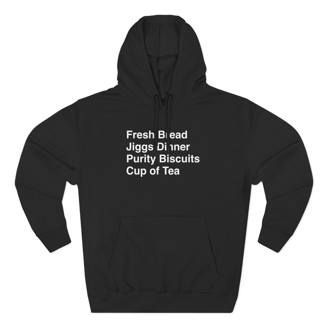 Fresh Bread Jiggs Dinner Purity Biscuits Cup of Tea Three-panel Fleece ...