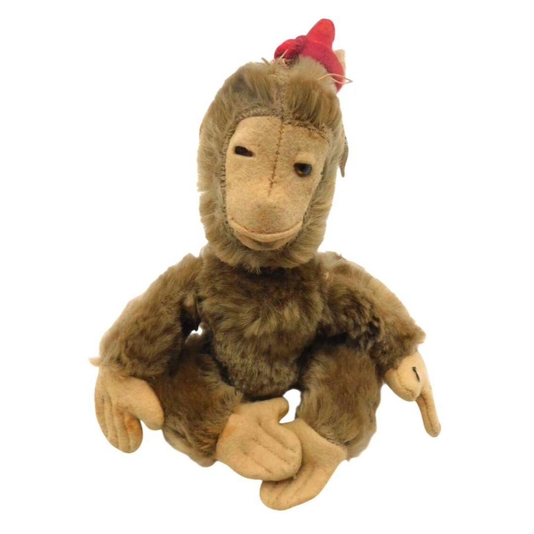 Vintage Character Novelty Mohair Chimp Monkey Plush Bendable Arms TLC ...