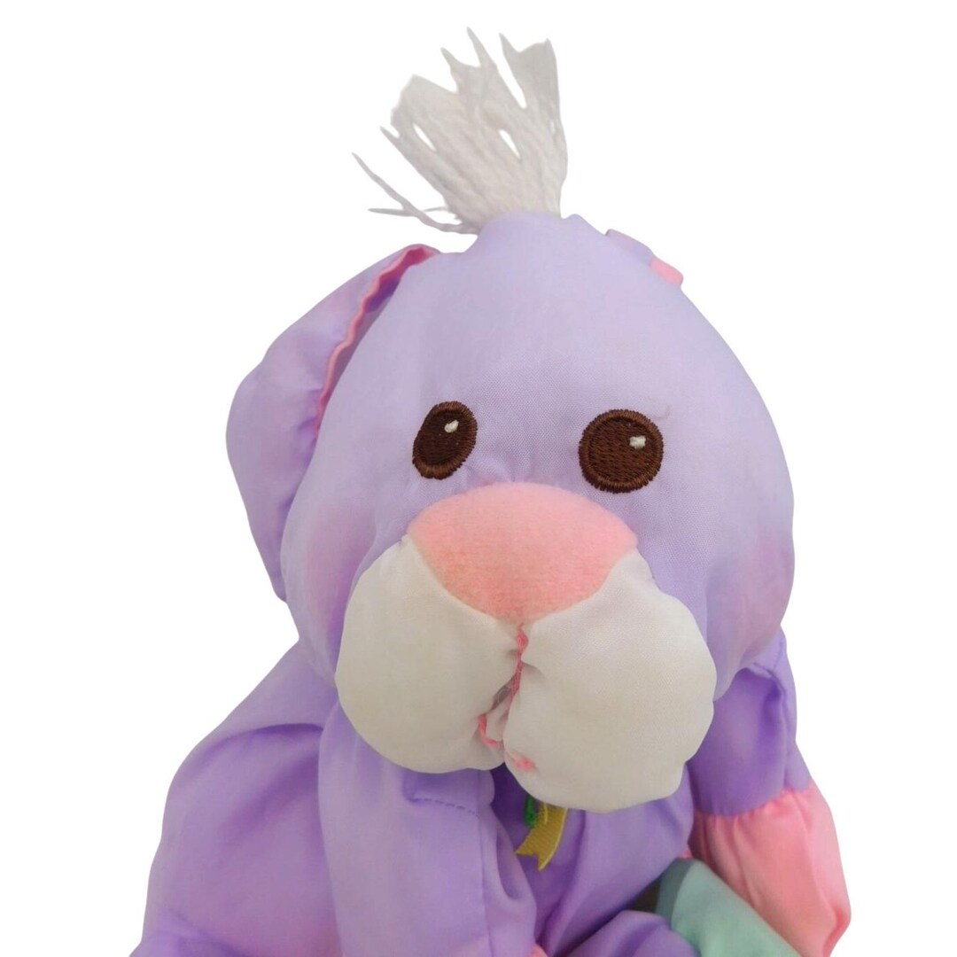 Vintage Fisher Price Puffalump Purple Easter Egg Bunny Nylon Plush 12 ...