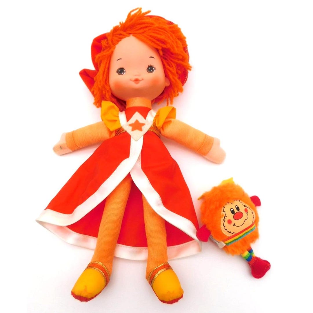 Hallmark 1983 Rainbow Brite Lala Orange and OJ Sprite Soft Body Doll ...