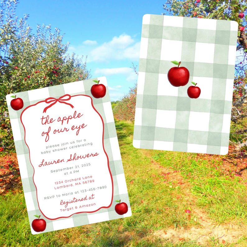 Apple Baby Shower Invitation, Fall Orchard Theme (digital Download) - Etsy